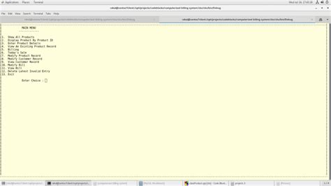 computerized billing system in c and mysql in centos linux project in