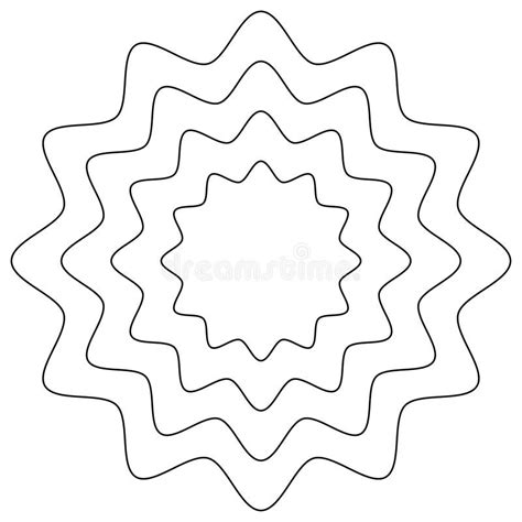 Zigzag Art Lines Geometric Circular Element With Wavy Abstract