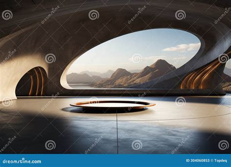 Futuristic Architecture With Fluid Design Organic Shapes And Curved Lines Stock Illustration