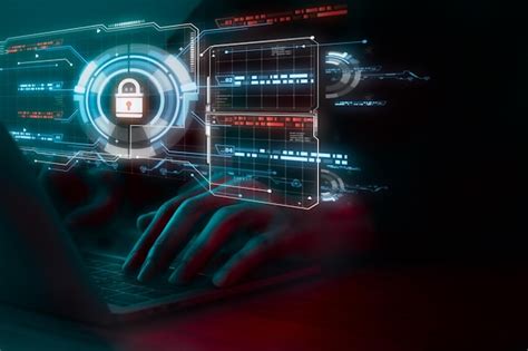 Premium Photo Data Security System Concept Business Man Use Laptop With Security Icon Screen