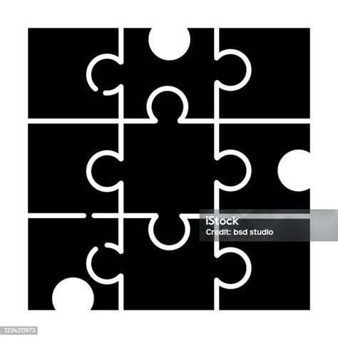 직소 퍼즐 문말 아이콘입니다 타일링 조립 게임 조각 연동 정신 운동 독창성 지능 테스트 수수께끼 실루엣 기호입니다 음수