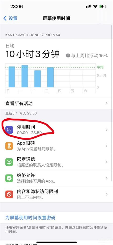 苹果屏幕使用时间怎么设置（设置屏幕使用时间方法） 电脑装配网 手机版