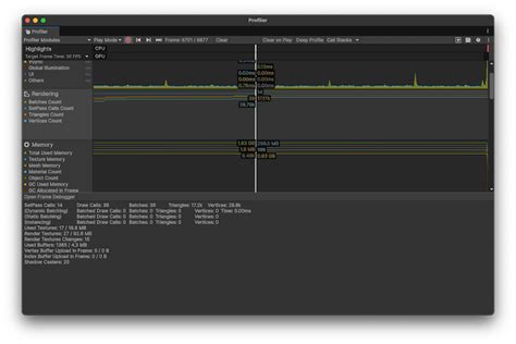 unity manual rendering profiler module reference