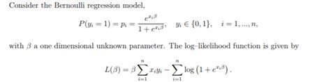 Solved Consider The Bernoulli Regression Model Pyi 1