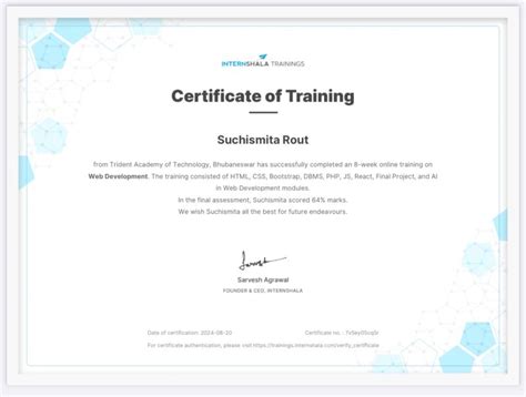 Suchismita Rout On Linkedin Webdevelopment Internshala
