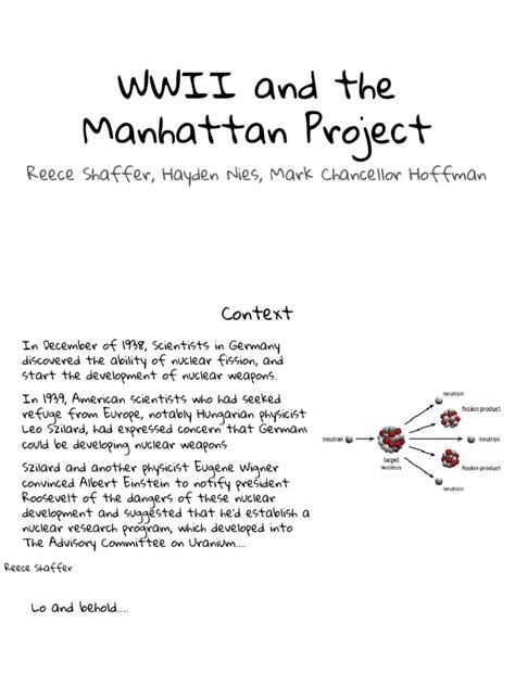 Wwii And The Manhattan Project Pdf Manhattan Project Nuclear Weapons