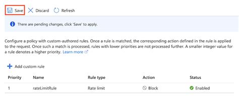 配置 azure front door 的 waf 速率限制规则 microsoft learn