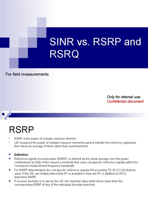 Rsrp Vs Rsrq Vs Sinr Signal To Noise Ratio Bandwidth Signal