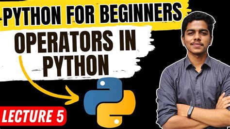 Operators in Python | Aniket Mane | Lecture 5 #python #pythonprogramming - YouTube