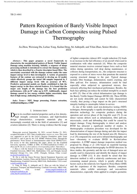 PDF Pattern Recognition Of Barely Visible Impact Damage In Carbon Composites Using Pulsed