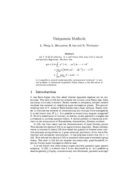 Theory 2 Summary Applied Numerical Methods Uniqueness Methods L