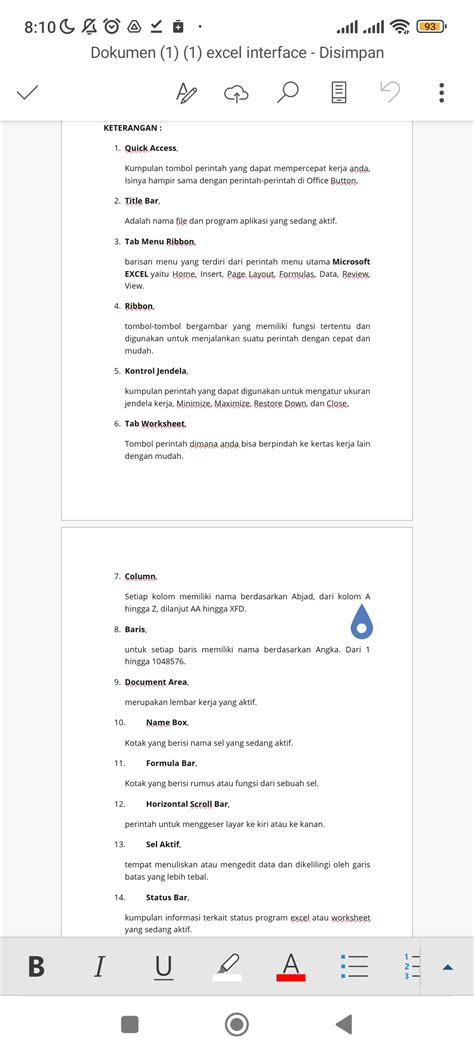User Interface Ms Excel