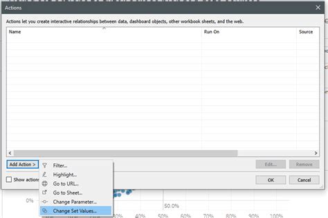 Filter Between Blended Data Sources In Tableau Using Set Actions Datum