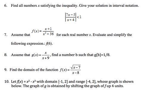 solved 6 find all numbers x satisfying the inequality give