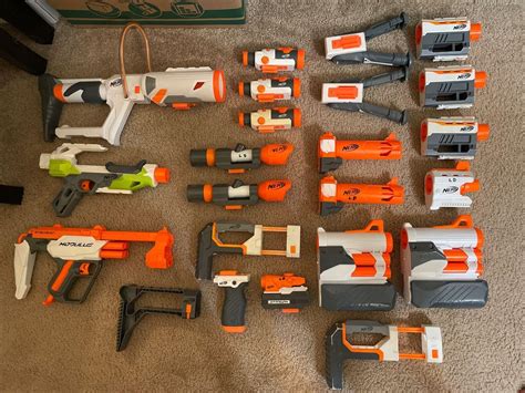 Nerf Gun N Strike Elite Modulus Blaster Attachments Lot Of 23 Pieces