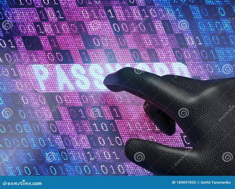 Cyber Crime Concept The Hand Of The Hacker On Digital Screen Enters