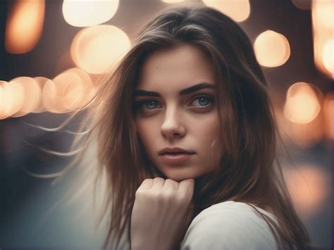 Красивая молодая голубоглазая девушка в свете фонарей обои для рабочего стола картинки фото