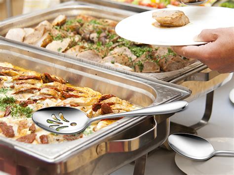 Stainless Steel Slotted Serving Spoons E Far 4 Piece