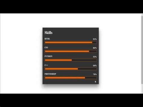 Pure CSS Progress Bar Design Horizontal Bar Chart With CSS AND HTML