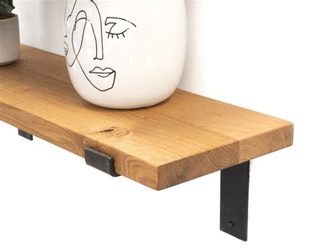 Metal Brackets And Solid Oak Shelf Industrial Lipped Brackets Order Online Traditional Beams
