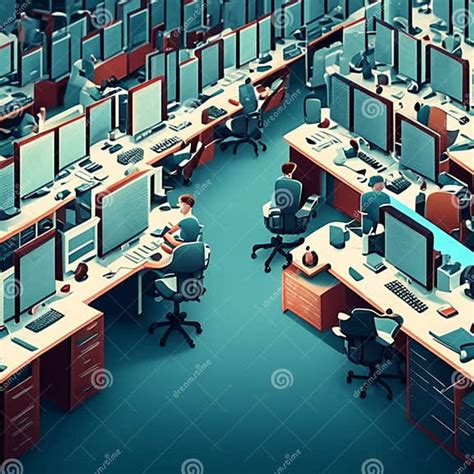 3d Illustration Of People Working In The Office Workplace Concept Ai Generated Stock