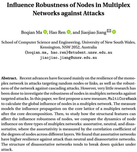 Adam M On Linkedin Research Complexnetworks Algorithms Unsw