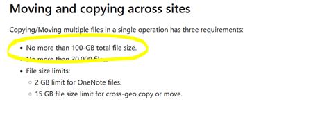 development sharepoint limits when moving and copying files and