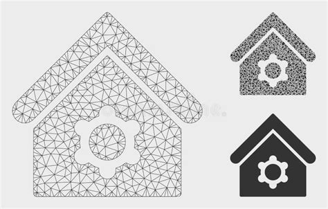 Industrial Building Vector Mesh 2d Model And Triangle Mosaic Icon Stock Vector Illustration Of