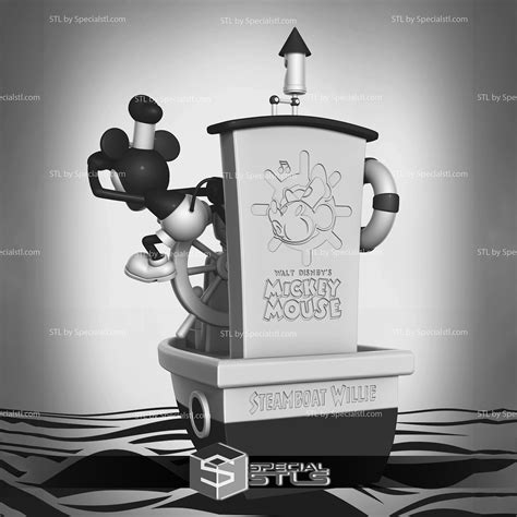 Mickey Mouse Stl Files Steamboat Willie Disney 3d Printing Figurine