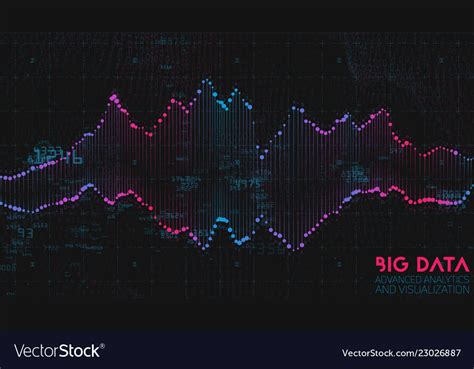 Violet Abstract Binary Wave 3d Big Data Royalty Free Vector