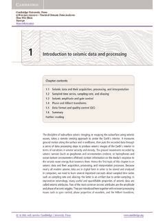 Introduction To Seismic Data And Processing Introduction To Seismic Data And Processing
