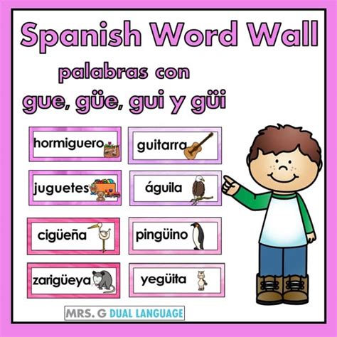 Spanish Word Wall Palabras Con Gue Gui Güe Y Güi Letras Tramposas
