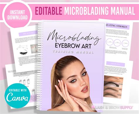 Editable Microblading Manual Microblading Stroke Practice Microblading Strokes Brow Training