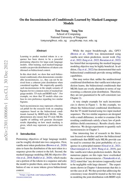 Pdf On The Inconsistencies Of Conditionals Learned By Masked Language