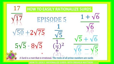 How To Easily Rationalize Surds Episode 5 Youtube