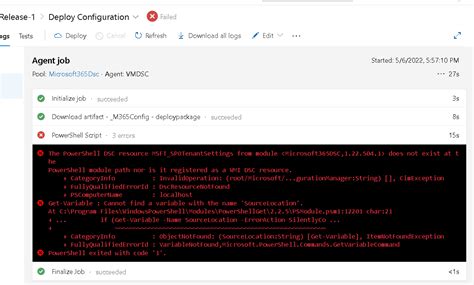 always receive error the powershell dsc resource msft