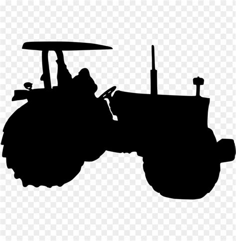 Silhouette Of A Tractor With Large Wheels And A Driver Png Toppng