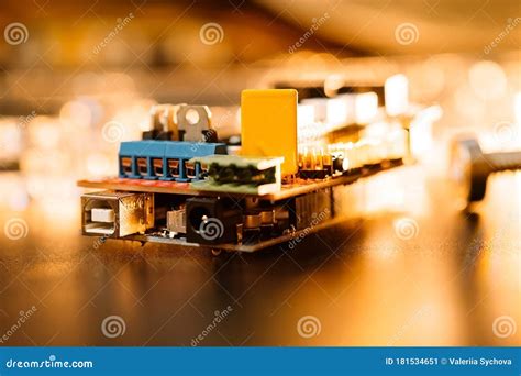 Parts For Assembly Cnc Machine Arduino Board For Controlling The Machine Stock Image Image Of