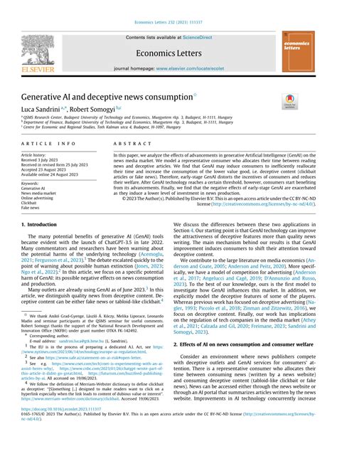 Pdf Generative Ai And Deceptive News Consumption