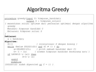 Algoritma Greedy Team Fasilkom Optimalitation PPT