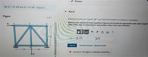 Solved Set P1 30kn And P2 14kn Figure 1 Figure 1 Of 1