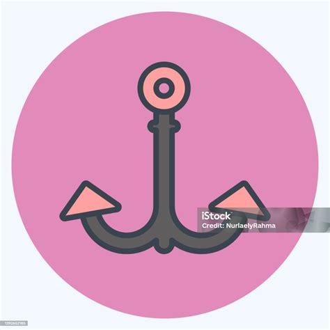 아이콘 앵커 1 바다 상징을 위해 적당한 컬러 메이트 스타일 편집 가능한 간단한 디자인 디자인 템플릿 벡터 간단한 기호 그림 0명에 대한 스톡 벡터 아트 및 기타 이미지
