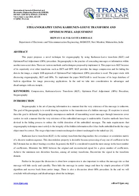 pdf steganography using karhunen loeve transform and optimum pixel