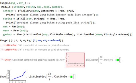 Plotting Correcting Error Messages Emitted By Listplot Mathematica