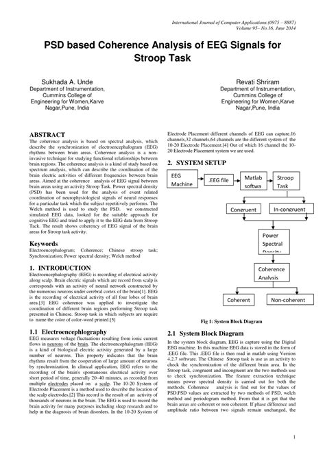 pdf psd based coherence analysis of eeg signals for stroop task