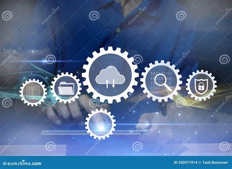cloud computing concept digital network data connection technology