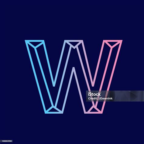 와이어 프레임 편지 W 개요 비스듬한 3d 문자 디자인 알파벳 W에 대한 스톡 벡터 아트 및 기타 이미지 알파벳 W 컴퓨터