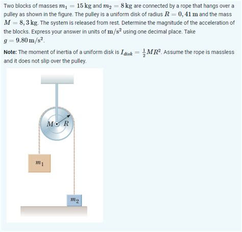 Solved Two Blocks Of Masses M1 15kg ﻿and M2 8kg ﻿are