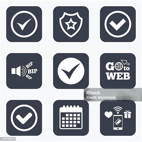 Check Signs Checkbox Confirm Icons Stock Illustration Download Image Now Applying Badge