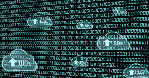 Binary Code And Cloud Icons With Upload Symbols Representing Cloud
